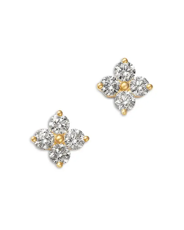 Bloomingdale'S Diamond Clover Stud Earrings - Gold