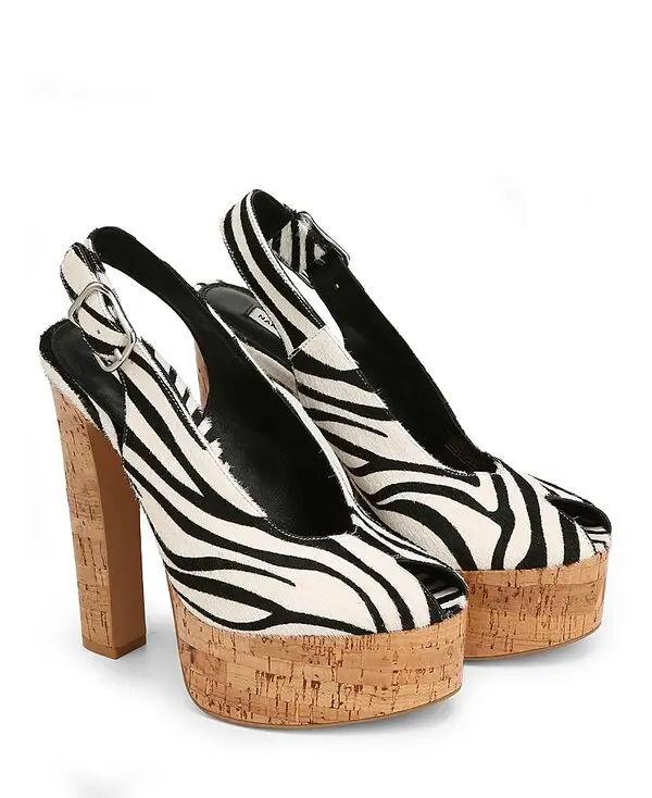NAKED WOLFE Rare Clog Heel Pumps - Zebra