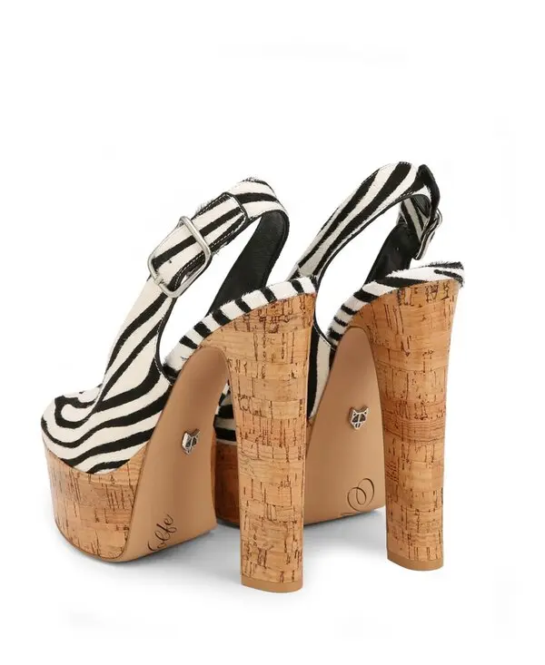 NAKED WOLFE Rare Clog Heel Pumps - Zebra
