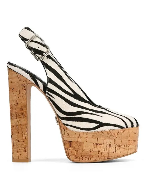 NAKED WOLFE Rare Clog Heel Pumps - Zebra