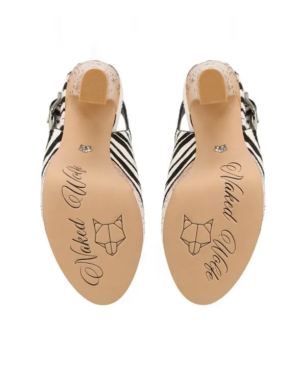 NAKED WOLFE Rare Clog Heel Pumps - Zebra
