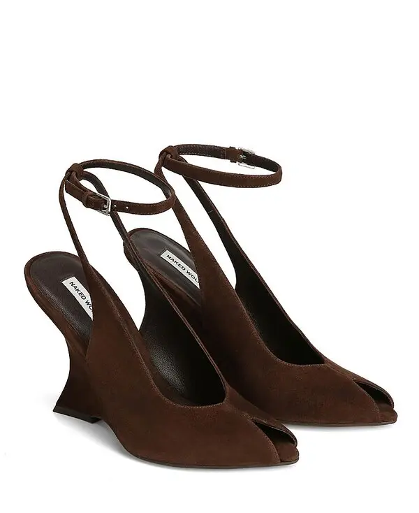 NAKED WOLFE Ronnie Wedge Heels - Brown