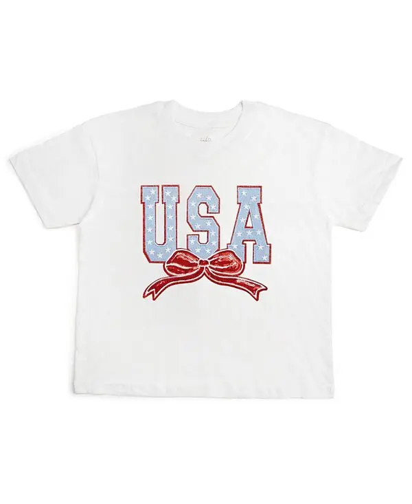 SWEET WINK Stars & Bow Patch Short Sleeve T-shirt - White