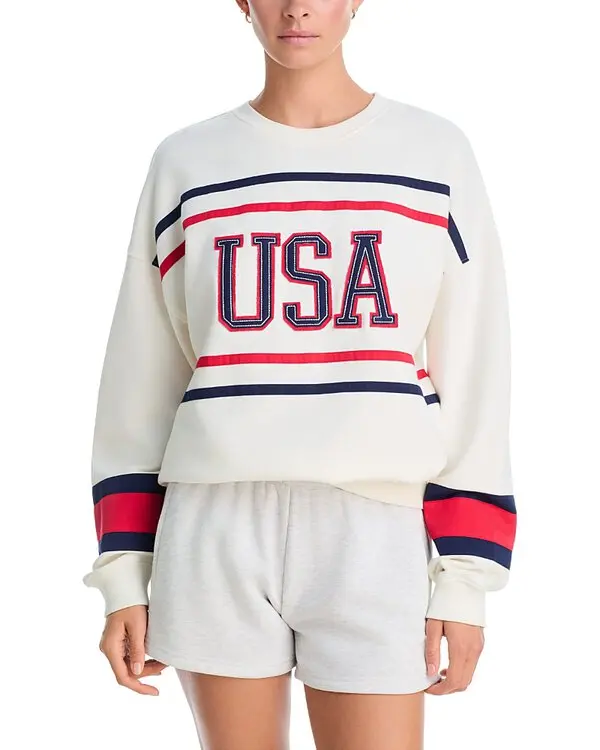 Beach Riot Devyn Oversized Usa Sweatshirt - Firework Colorblock