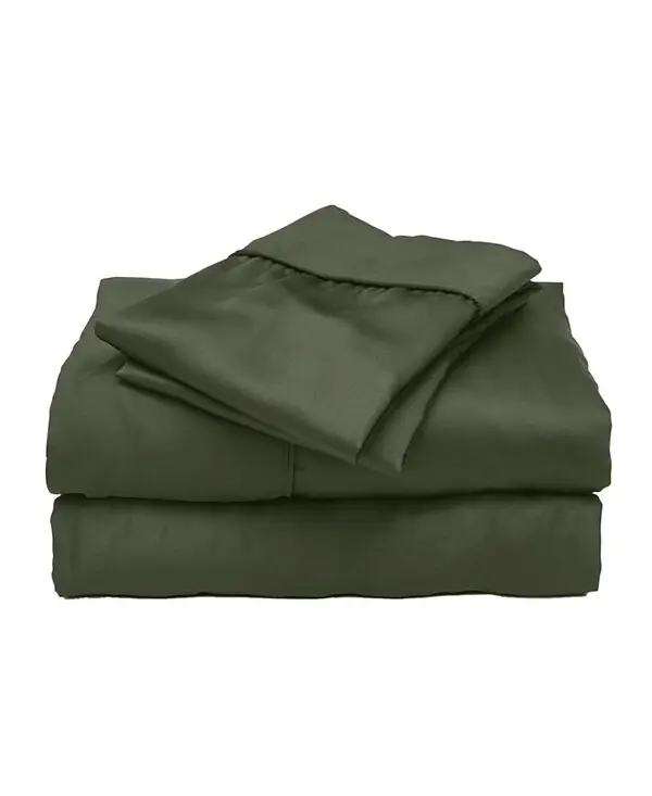 ETTITUDE Cleanbamboo Signature Sateen Sheet Set, Twin Xl - Moss