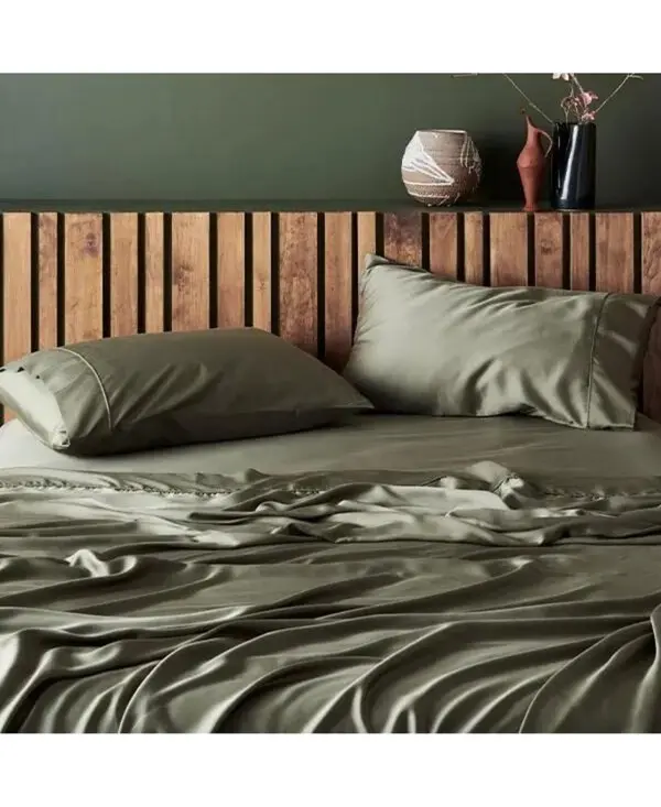 ETTITUDE Cleanbamboo Signature Sateen Sheet Set, Twin Xl - Moss