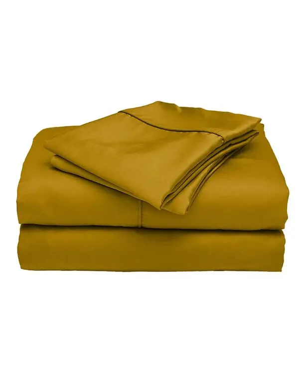 ETTITUDE Cleanbamboo Signature Sateen Sheet Set, Twin Xl - Saffron