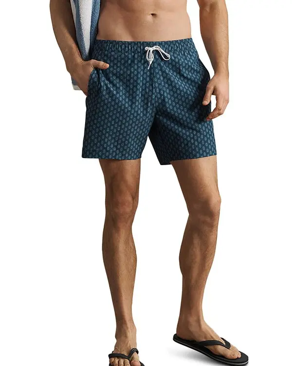RHONE 5.5" R & R Lined Trunks - Ash Blue/belize Blue Geo