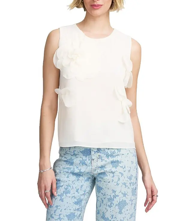 ELLE COLLECTION Floral Applique Shell - Pink