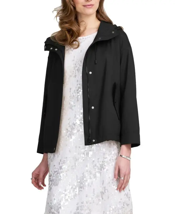 ELLE COLLECTION Hooded Cropped Parka Jacket