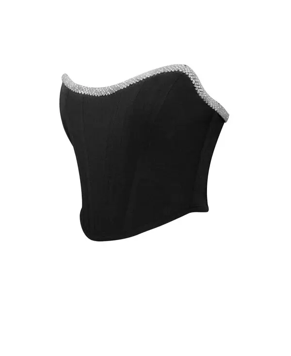 MISS CIRCLE NEW YORK Corset Top With Crystal Trim