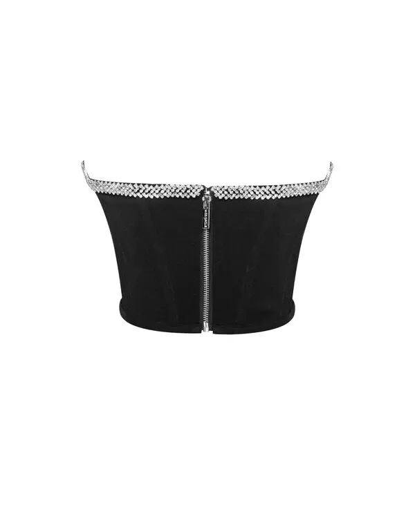 MISS CIRCLE NEW YORK Corset Top With Crystal Trim