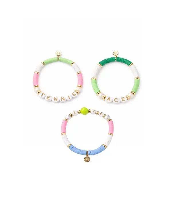 BITS & BOWS Tennis Lovers Bracelet Set - Green/pink/blue/white