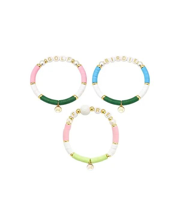 BITS & BOWS Golf Bracelet Set - Green/pink/blue/white