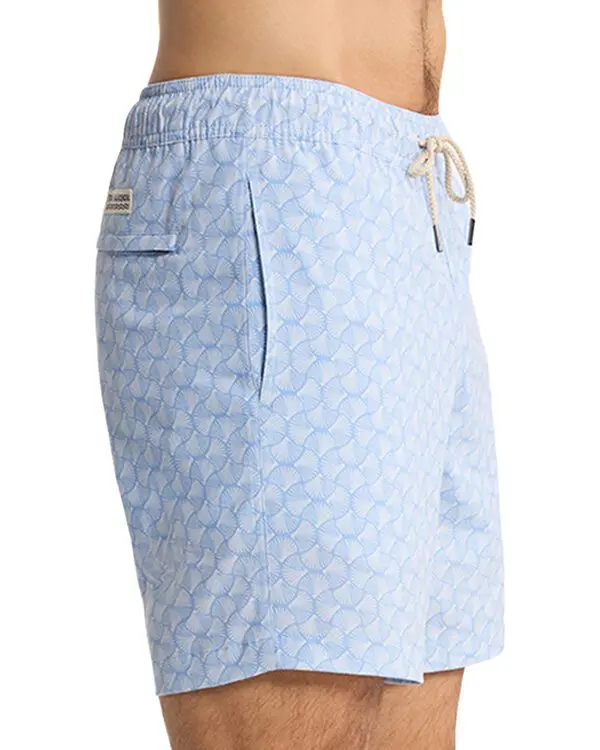 FAIR HARBOR 7" Printed Swim Trunks - Sky Blue Shells