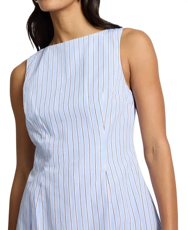 Onia Fitted Boatneck Bubble Mini Dress - Blue