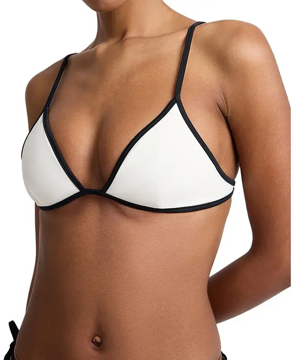 Onia Aimee Bikini Top - Egret/black