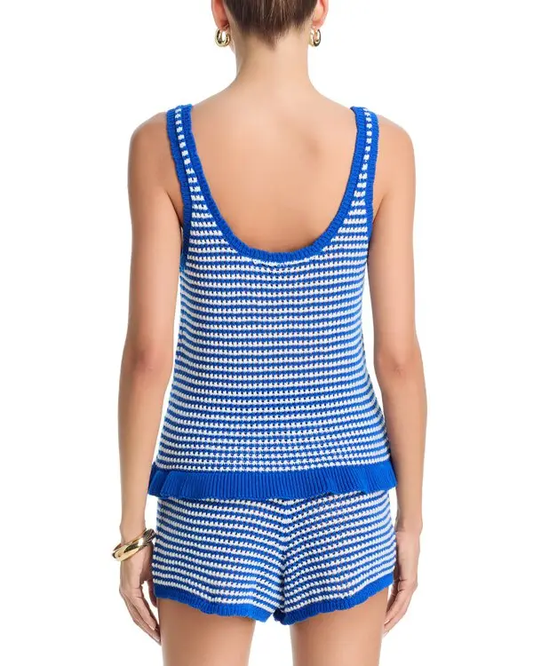 Aqua Crochet Stripe Tank