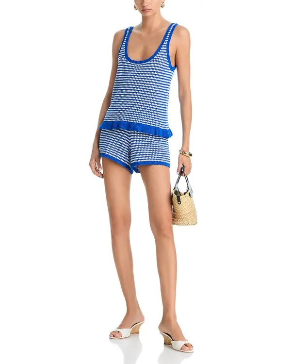 Aqua Crochet Stripe Tank
