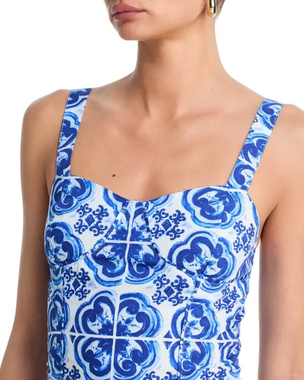 Aqua Tile Print Tank Top
