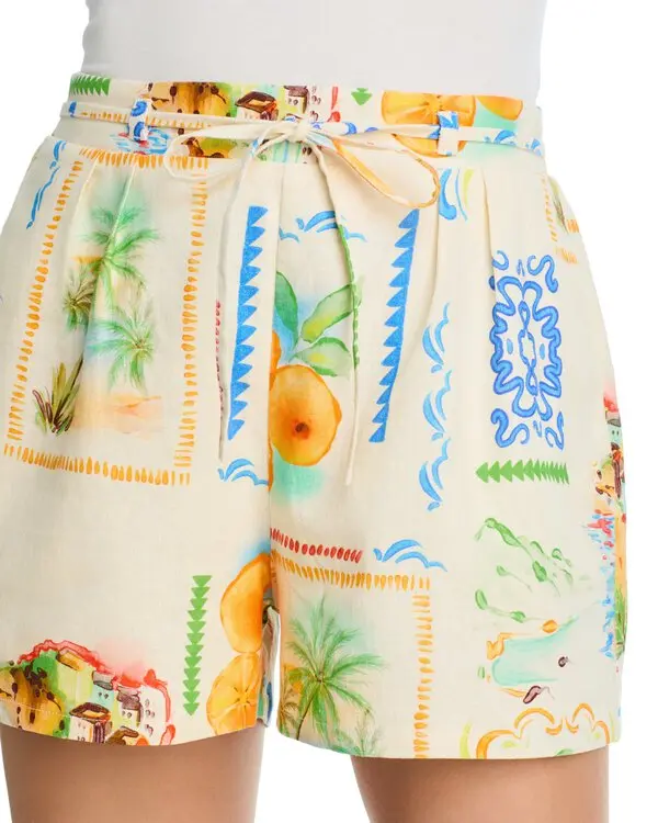 Aqua Postcard Printed Shorts