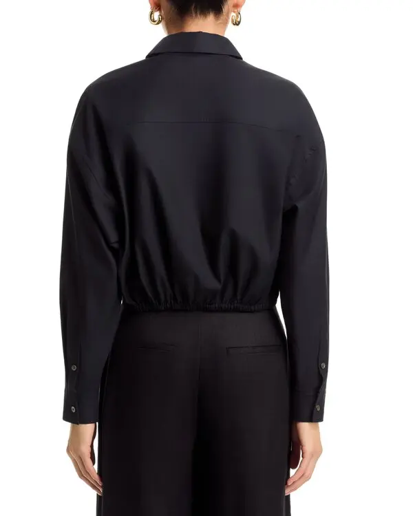 ATM Anthony Thomas Melillo Cinched Hem Cropped Shirt - Black