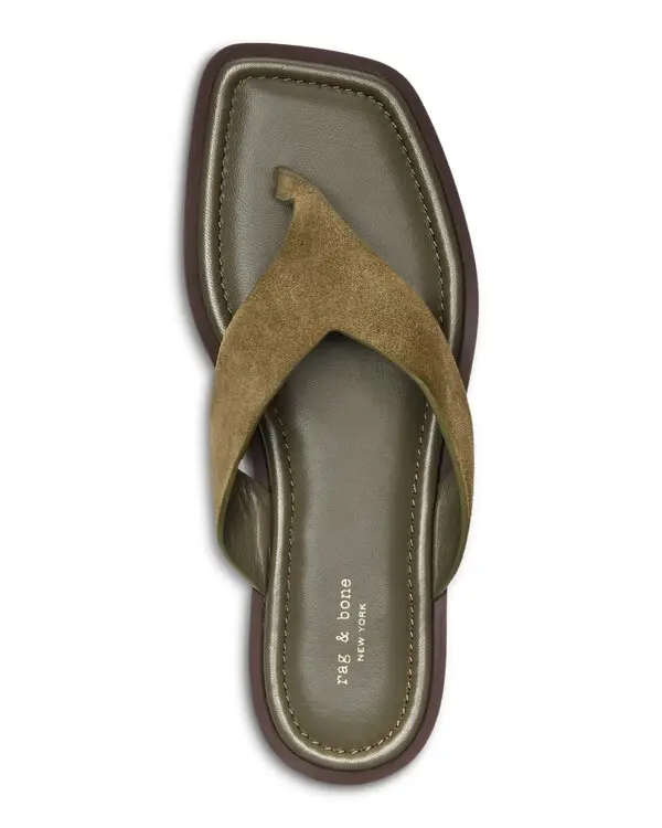Rag & Bone Gracie Thong Sandals - Olive Suede