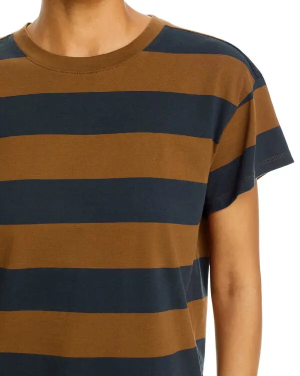 Rag & Bone Kelly Stripe Boxy Jersey Tee - Cocoa Multi