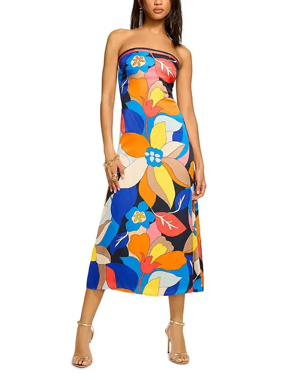 Ramy Brook Isley Strapless Dress - Navy Hibiscus