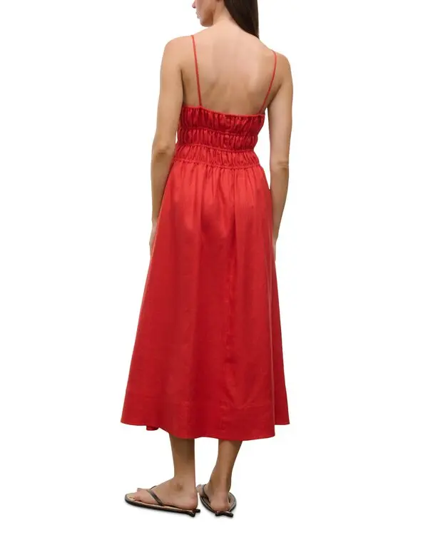 Staud Ayla Linen Dress - Tomato
