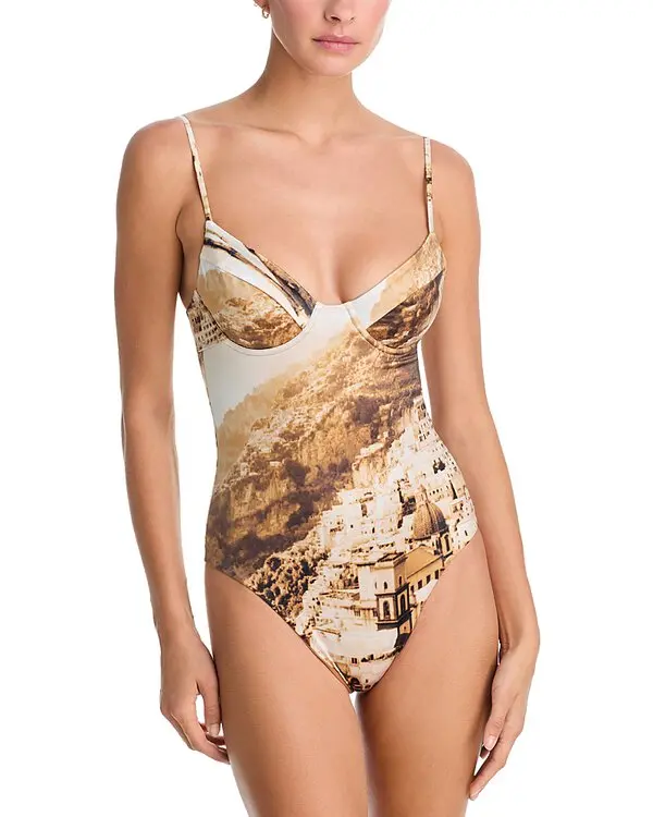 Staud Caroline One Piece Swimsuit - Cliffside