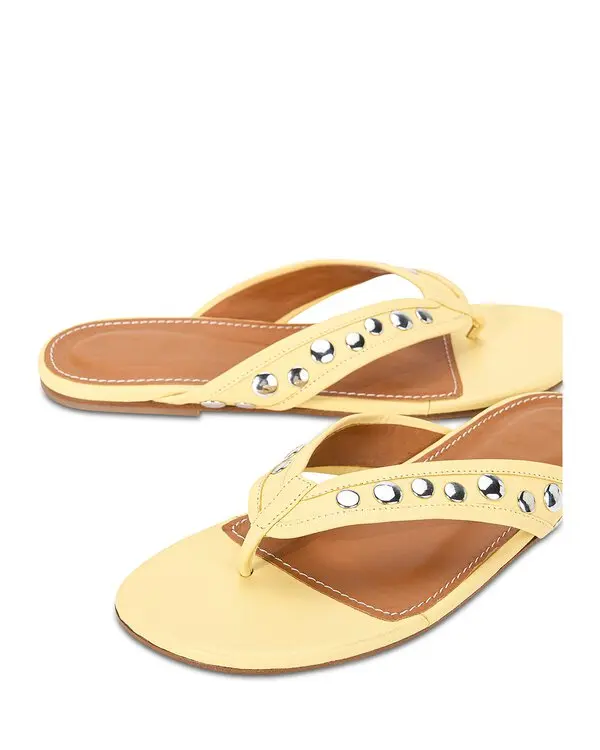 Staud Nova Thong Sandals With Stud Embellishments