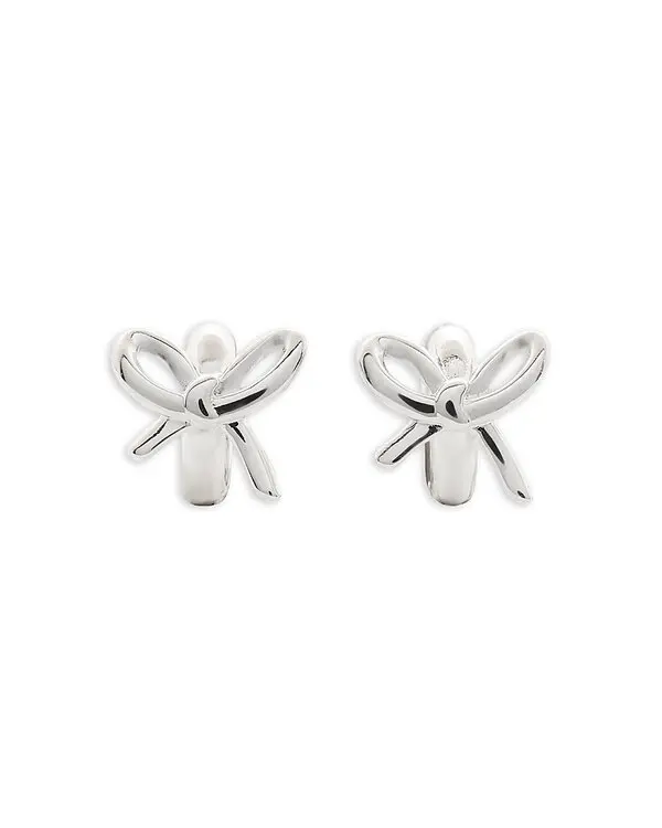 Kate Spade New York Bow Huggie Hoop Earrings - Silver