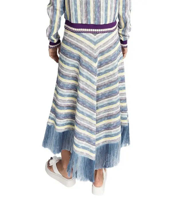 Anna Sui Serape Knit Fringe Skirt
