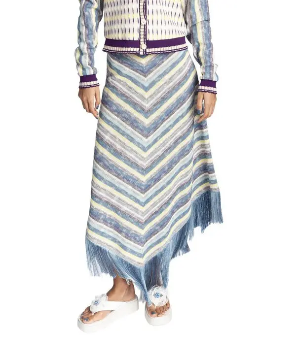 Anna Sui Serape Knit Fringe Skirt