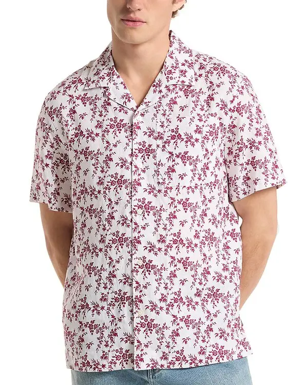 Michael Kors Floral Camp Shirt - White