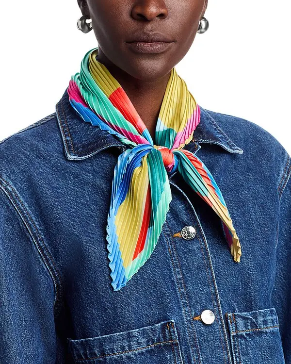 Echo Painterly Composition Crimped Scarf - Multi