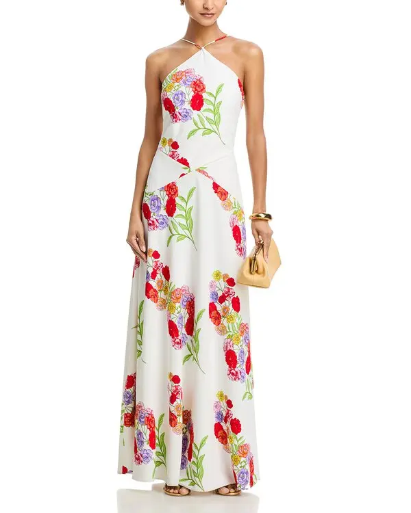 MILLY Leda Maxi Dress - White Multi