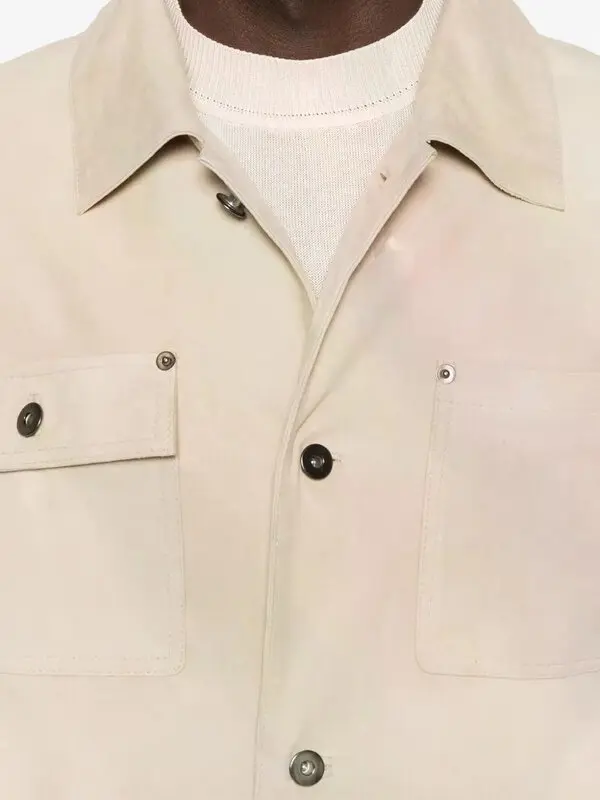 PAOLO PECORA Button-up Shirt Jacket - Neutrals