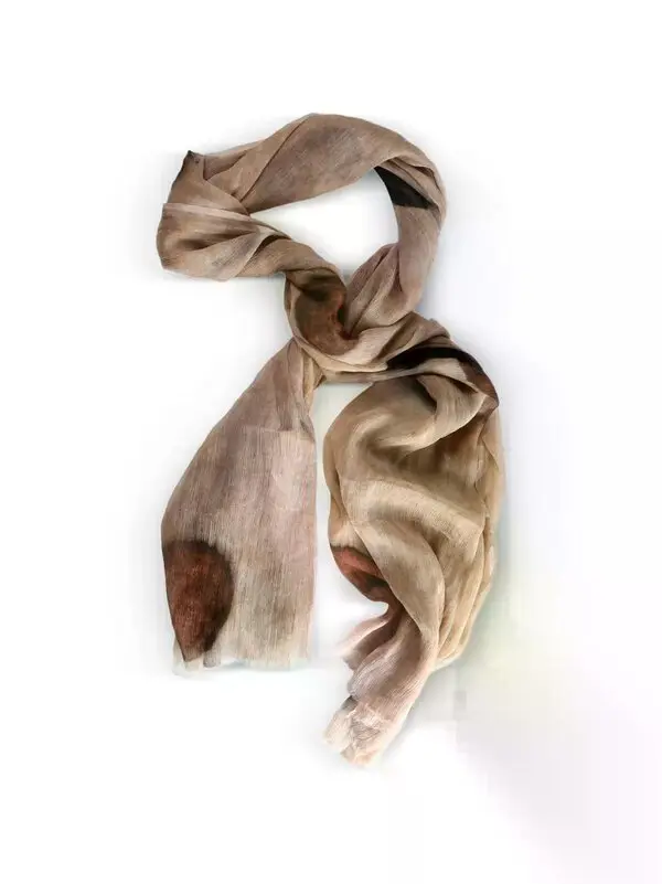 UMA WANG Polka Dot Crinkled Scarf - Neutrals