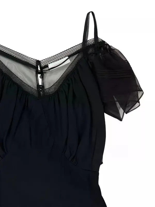Rabanne Mesh-panelled Cold-shoulder Midi Dress