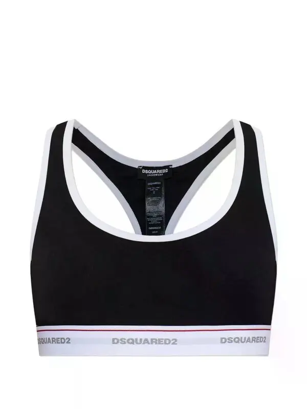 Dsquared2 Logo-tape Racerback Bralette - Black