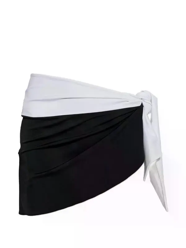 Balmain Two-tone Wrap-style Sarong - Black
