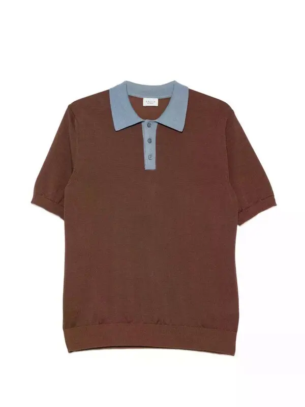 GALLIA Buttoned Short-sleeve Polo Shirt