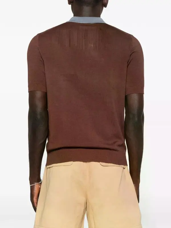 GALLIA Buttoned Short-sleeve Polo Shirt