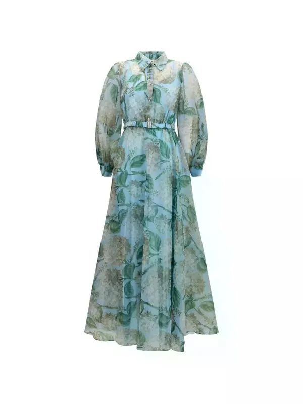 NISSA Belted Floral Maxi Dress