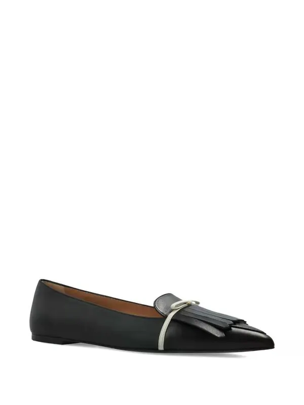 FERRAGAMO Fringed Pointed-toe Ballet Flats