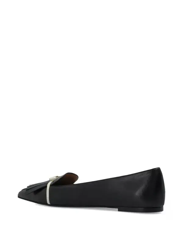 FERRAGAMO Fringed Pointed-toe Ballet Flats