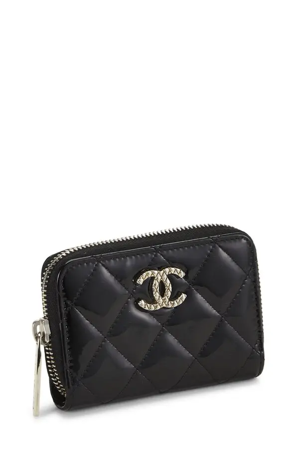 Chanel Patent Leather Brilliant Zip Around Coin Purse