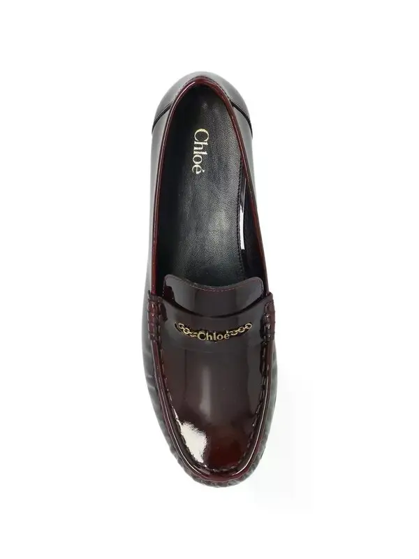 Chloé Logo-appliqué Leather Loafers - Brown